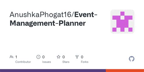 GitHub AnushkaPhogat Event Management Planner