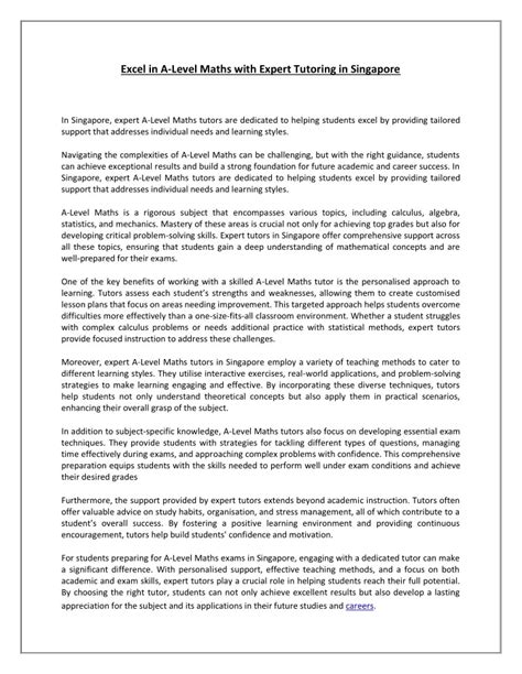 ppt excel in a level maths with expert tutoring in singapore