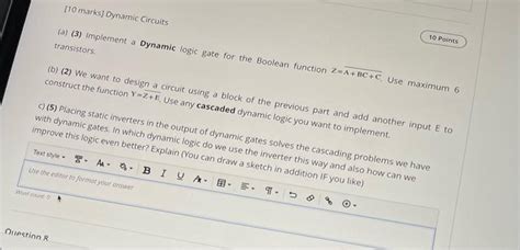10 Marks Dynamic Circuits ə 3 Implement A