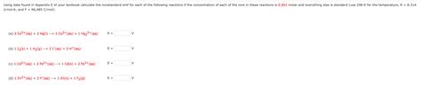 solved using data found in appendix e of your textbook