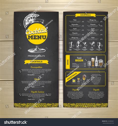 빈티지 분필 그리기 칵테일 메뉴 디자인회사 스톡 벡터로열티 프리 424485601 Shutterstock