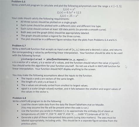 Solved Problem 66 Write A Matlab Program To Calculate And