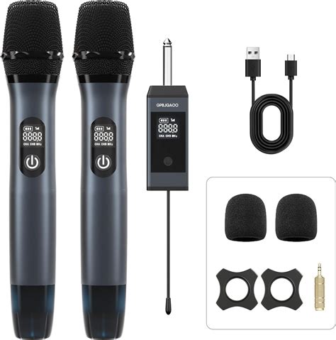 Moyleaf Wireless Microphones Uhf Metal Dual Handheld