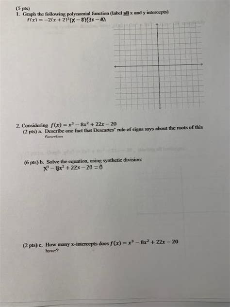 Solved 5 Pts 1 Graph The Following Polynomial Function