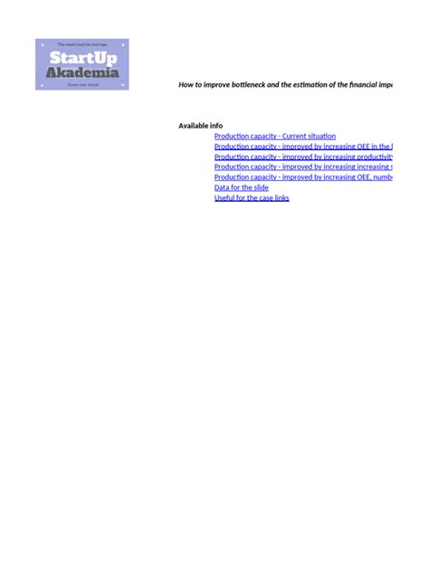 Bottleneck Analysis In Production V3 Pdf Business Process