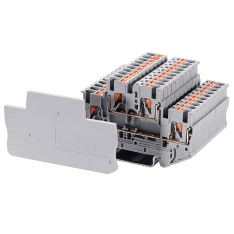 Screwless Push In Double Layer Terminal Block For Electrical Connections Connector And DIN