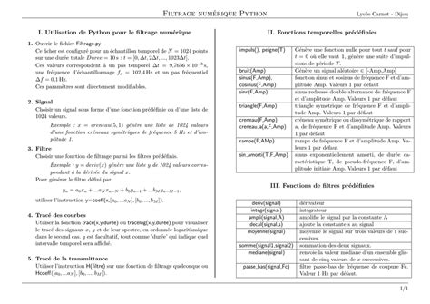 Filtrage Numérique Python