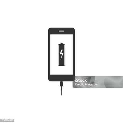 스마트 폰 배터리 충전 아이콘 절연 낮은 배터리 충전 및 Usb 연결로 전화 평면 디자인입니다 벡터 일러스트 가득 찬에 대한 스톡 벡터 아트 및 기타 이미지 Istock