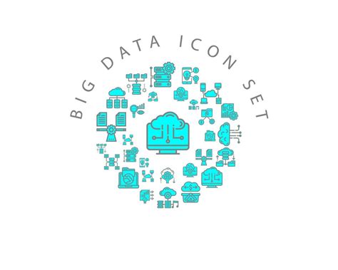 Big Data Icon Set Design On White Background 10743433 Vector Art At