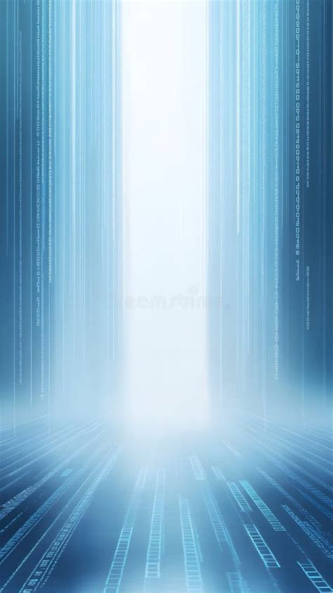 Binary Code Background Blue And White Color Matrix With Lines Creating A Futuristic