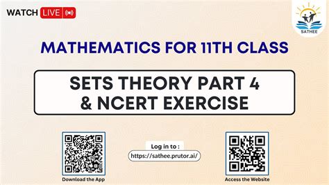 Mathematics Class 11th Sets Theory Part 4 And Ncert Exercise Youtube