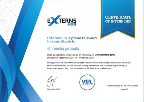 Jarupula Shireesha On Linkedin Artificialintelligence Internship Learning Ai Externsclub