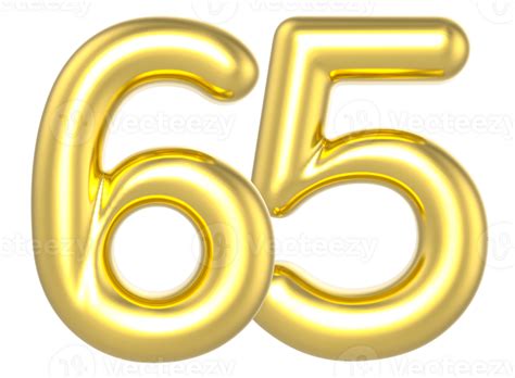 65 Number Gold Render 51989897 Png