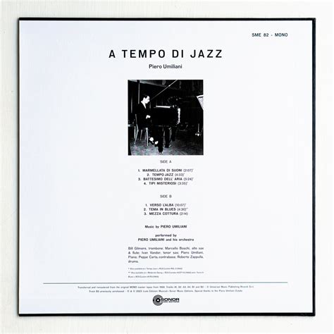 A Tempo Di Jazz Piero Umiliani E Il Suo Complesso Sonor Music Editions