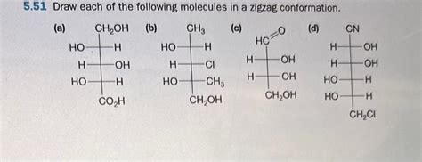solved 51 draw each of the following molecules in a zigzag