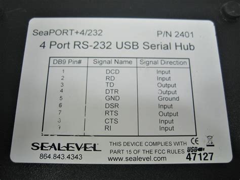 SeaLevel SeaLINK USB To 4 Port RS 232 DB9 Serial Interface Adapter Good Cond Max Marine