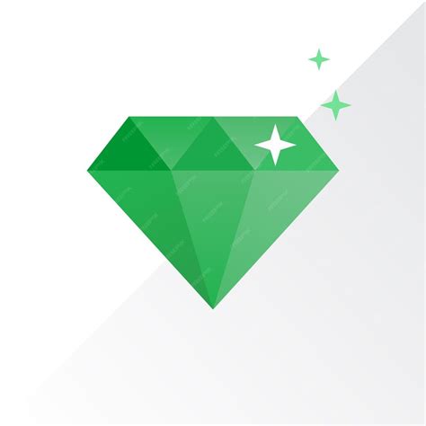 Premium Vector A Green Diamond With A White Background And A White