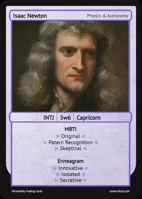 Isaac Newton Enneagram And Mbti Personality Type Level Life Up