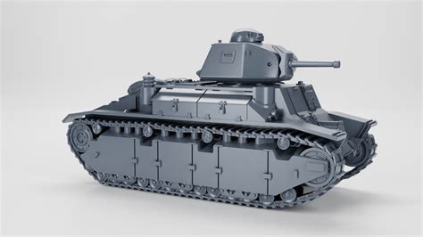 3d File Renault Char D2 Model 1938 With Apx 4 Turret France Ww2 🇫🇷