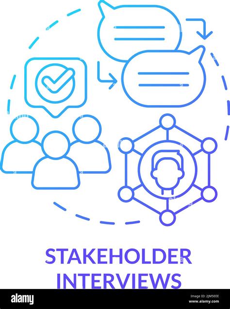 Stakeholder Interviews Blue Gradient Concept Icon Stock Vector Image