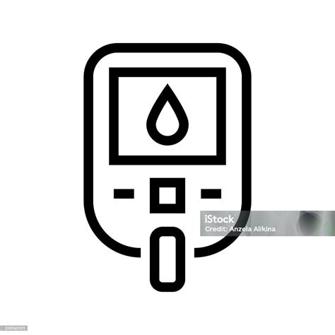 Glucometer Black Line Icon For Digital And Print Projects Stock
