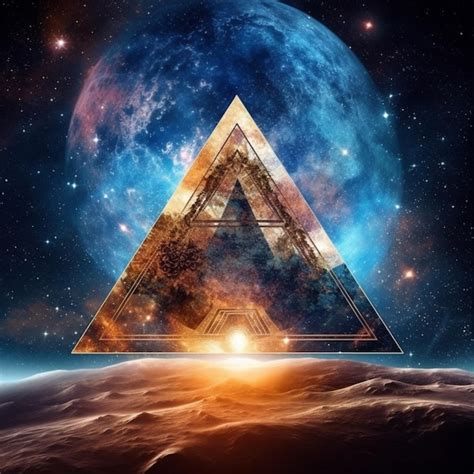 Premium Photo Triangle Fractal Poster Design