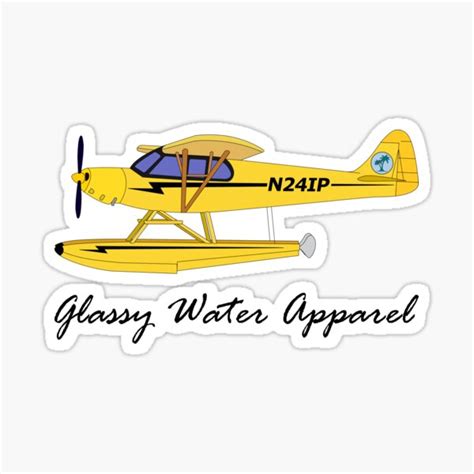Piper Cub On Floats Glassy Water Apparel Sticker For Sale By Necknech Redbubble
