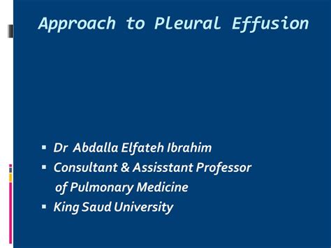 Ppt Approach To Pleural Effusion Powerpoint Presentation Free
