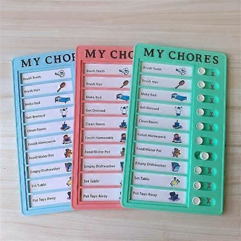 Memo Plastik Tahta İşleri Kontrol Listesi Panosu Çocuklar Çocuklar Için Ev İşleri Grafik Panosu