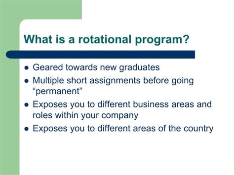 The Good The Bad And The Rotational Program Ppt