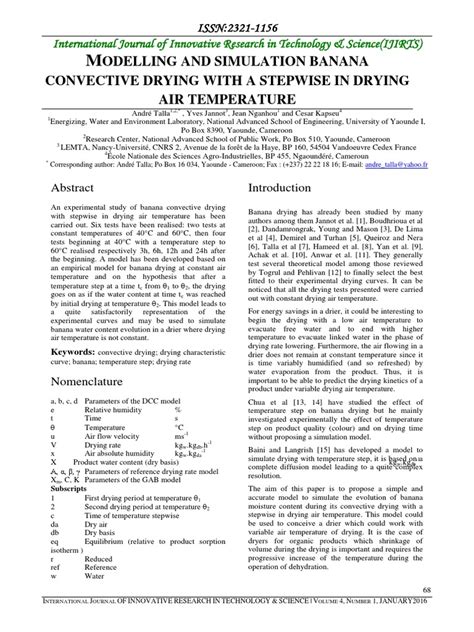 Modelling And Simulation Banana Pdf Temperature Humidity