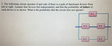 Solved The Following Circuit Operates If And Only If There