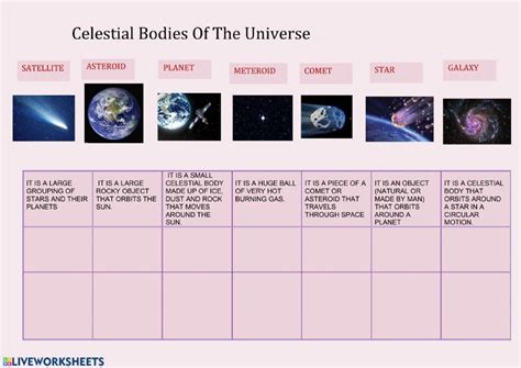 Celestial Bodies Worksheet Live Worksheets 55 Off