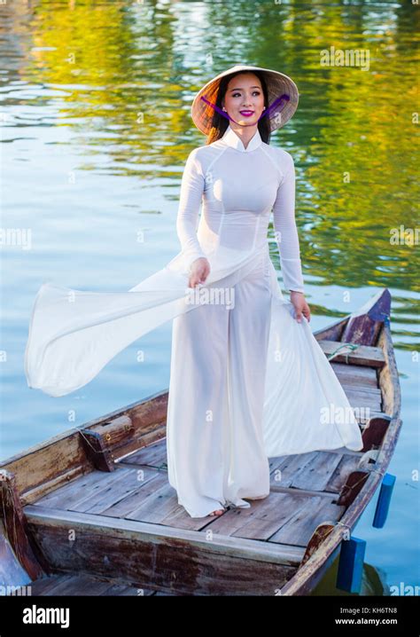 Vietnamese Women Fashion Asian Beauty Woman In Traditional Vietnam