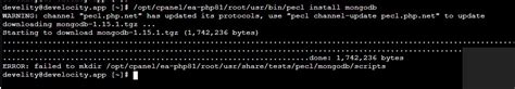 Failed To Mkdir Optcpanelea Php81rootusrsharetestspeclmongodbscripts Stack Overflow