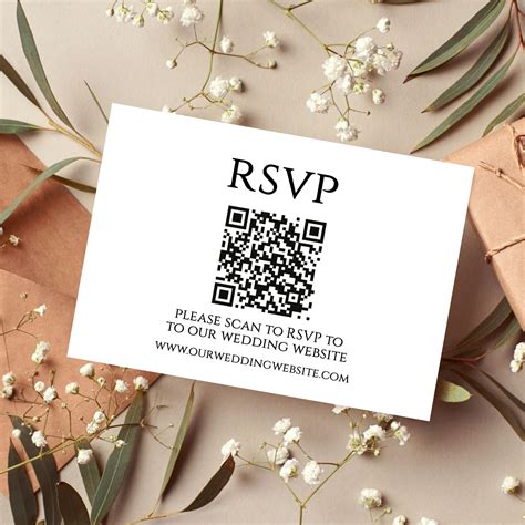 Rsvp Qr Code Card Modern Wedding Response Card Rsvp Wedding
