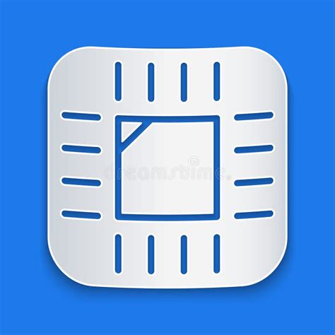Paper Cut Computer Processor With Microcircuits Cpu Icon Isolated On