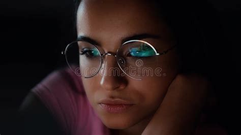 Young Woman At Home During Quarantine Close Up Of Girl In Glasses
