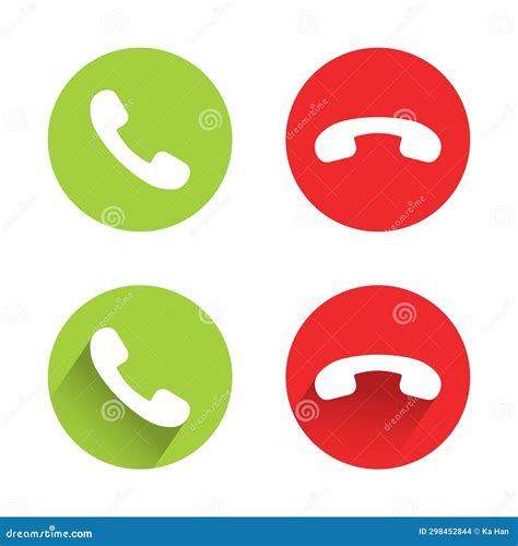 Accept And Decline Call Icon Vector In Flat Style Answer And Reject