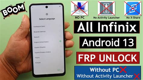 All Infinix Android Frp Bypass Unlock Without Pc Without Activity Launcher Without