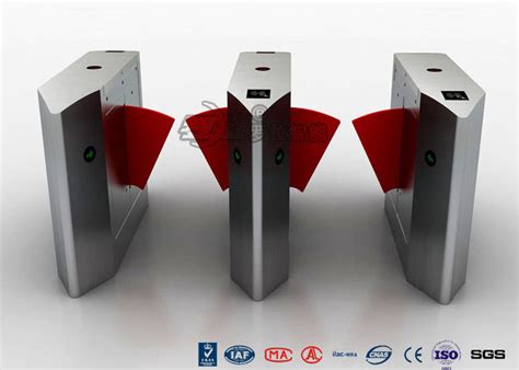 Access Control Flap Barrier Turnstile Pedestrian Barrier Gate Infrared Sensors With Icid Card
