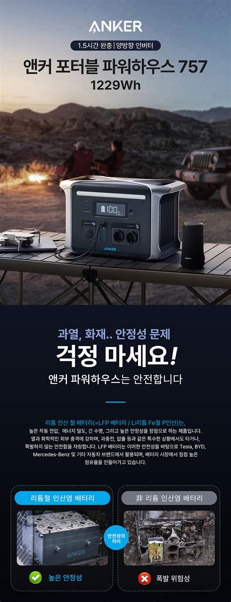 앤커 파워하우스 757 차박 캠핑용 대용량 인산철 배터리 220v C타입 파워뱅크 A1770 감도 깊은 취향 셀렉트샵 29cm