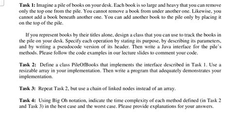 solved public interface pilelnterface k adds a new book to