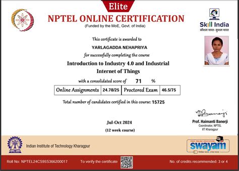 Nehapriya Yarlagadda On Linkedin Introductiontoindustrial4 Nptel