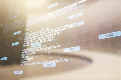 Premium Photo Multi Exposure Of Abstract Programming Language