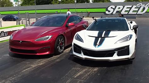This Drag Race Between Corvette Zr1 And Tesla Model S Plaid Wasnt Even