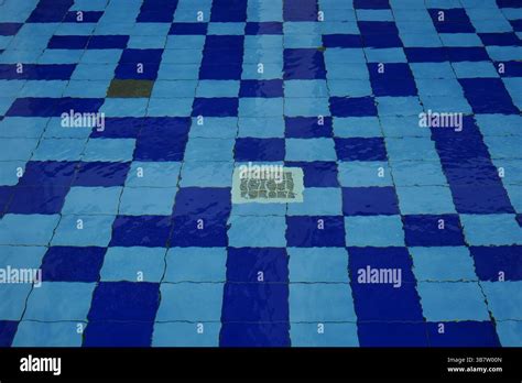 Water Drainage Grid Is Placed At The Bottom Of Swimming Pool In Between