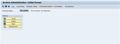 FPAR SAP Tcode FI CA Gen Tax Reporting Archiving