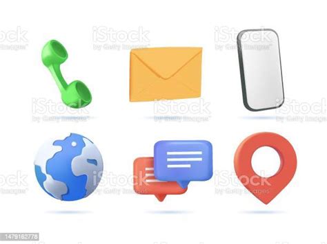 연락처 정보 3d 아이콘 명함 및 웹 사이트에 대 한 벡터입니다 통신 아이콘 세트입니다 전화 이메일 위치 핀 3차원 형태에 대한 스톡 벡터 아트 및 기타 이미지 Istock