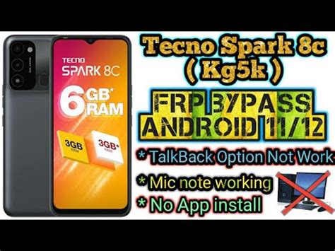 Tecno Spark 8C FRP Bypass Tecno KG5k Google Account Bypass Without Pc New Solution 2023